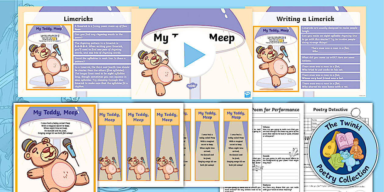'My Teddy, Meep' – Simple Children's Limerick Poem